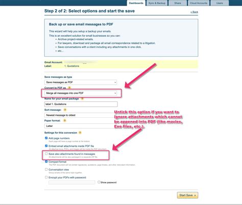 how to merge all emails in a label into one pdf using wizard