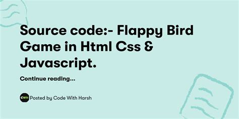 Source Code Flappy Bird Game In Html Css And Javascript — Code With