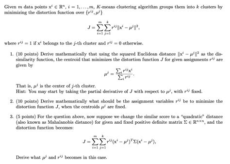 homework help clustering formulation proofing r learnmachinelearning