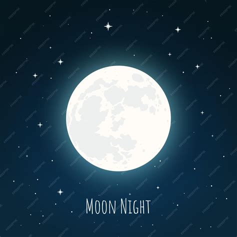 Premium Vector Full Moon Flat Vector Illustration Moon Hight Element For Halloween