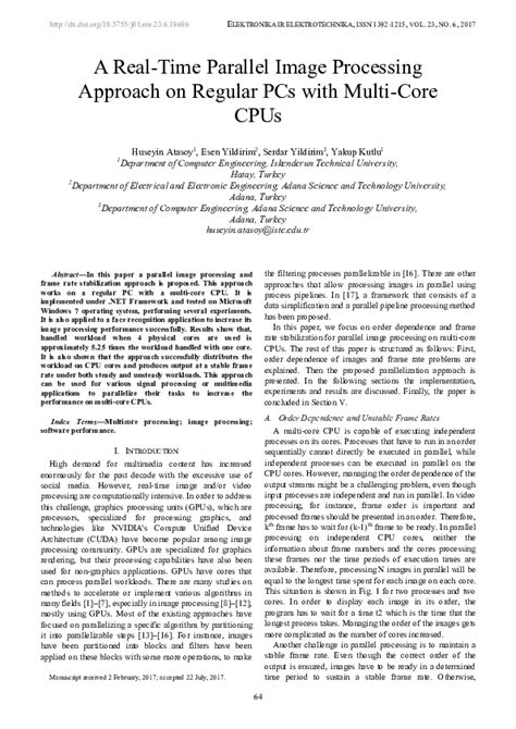 pdf a real time parallel image processing approach on regular pcs