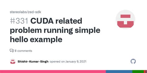Cuda Related Problem Running Simple Hello Example · Issue 331 · Stereolabszed Sdk · Github