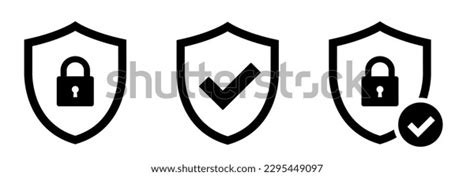 Shield Padlock Check Mark Protection Approve Stock Vector Royalty Free 2295449097 Shutterstock