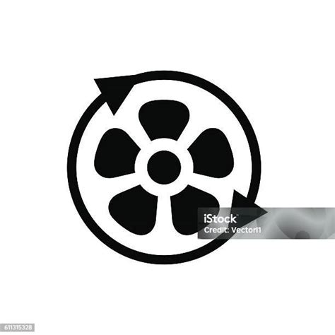 팬 에어 프로펠러 아이콘 스톡 벡터 일러스트 플랫 디자인 공기조화에 대한 스톡 벡터 아트 및 기타 이미지 공기조화 과급 기관 급기관 Istock