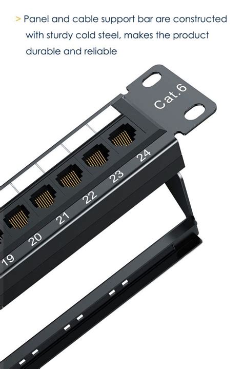 Cat6 Patch Panel 1u 24 Port Rack Mount
