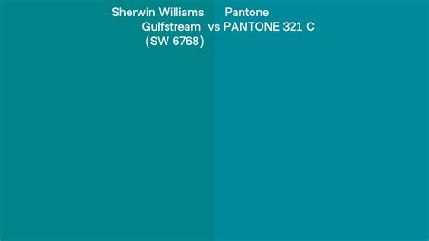 Sherwin Williams Gulfstream Sw 6768 Vs Pantone 321 C Side By Side Comparison
