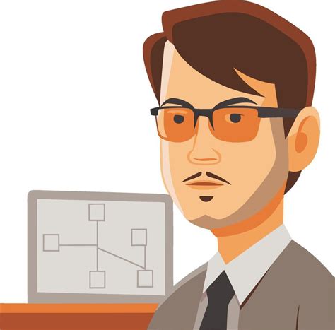 Business Professional Portrait With Flowchart Background For Office