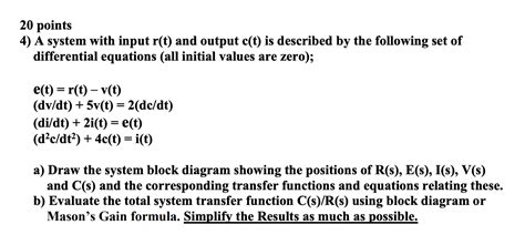 Solved 20 Points 4 A System With Input Rt And Output Ct