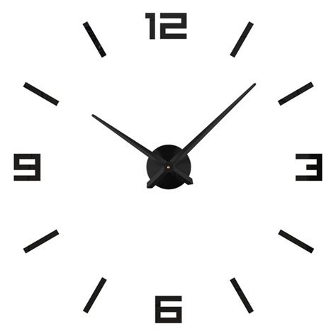 Настінний годинник Diy 3d Instant чорний Великий безкаркасний 3Д годинник 60 130 см