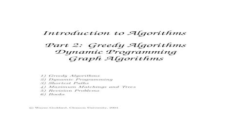 pdf introduction to algorithms part 2 greedy algorithms faculty