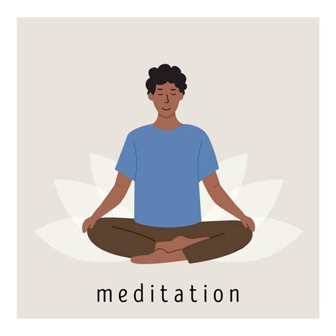 Square Poster With Young Female Meditating On Lotus Flower And Doing