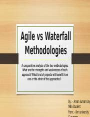 A Comparative Analysis Of Agile Vs Waterfall Methodologies Course Hero