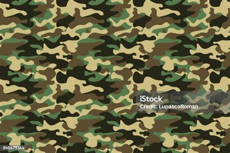 원활한 패턴 배경 위장 가로 이음매 없는 배너 고전적인 의류 스타일 카 모 반복 인쇄 마스크입니다 녹색 갈색 검은 올리브 색상 질감 숲 디자인 요소입니다 벡터 일러스트 레이