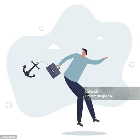 자유 구호 또는 나쁜 습관에서 벗어나기 심리학 고정 효과 또는 더 많은 Conceptflat 캐릭터를 성장시키는 데 큰 부담을 줄입니다 Revolution에 대한 스톡 벡터