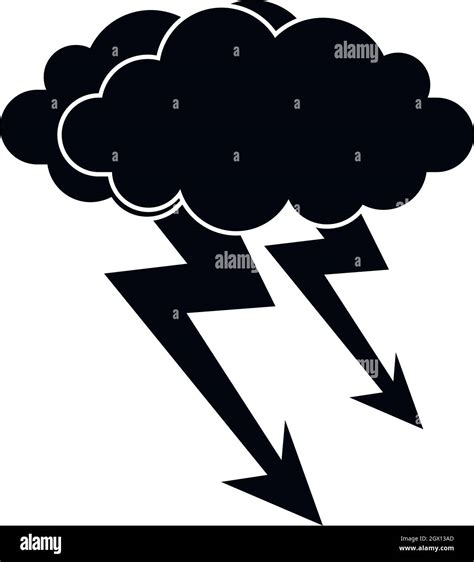 Lightning Cloud Icon Simple Style Stock Vector Image And Art Alamy