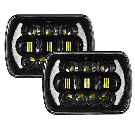 5x7 Led Headlights Auxbeam Gp27 85w 7x6 Led Headlights With Drl High