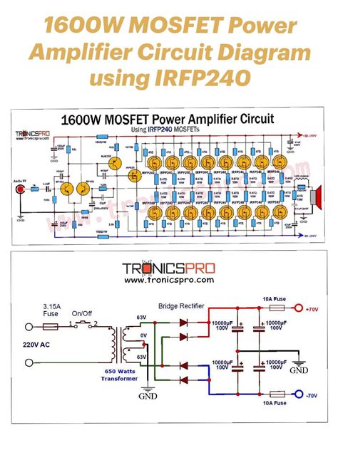 1600w Mosfet Amplifier Circuit Diagram With Irfp240 Artofit