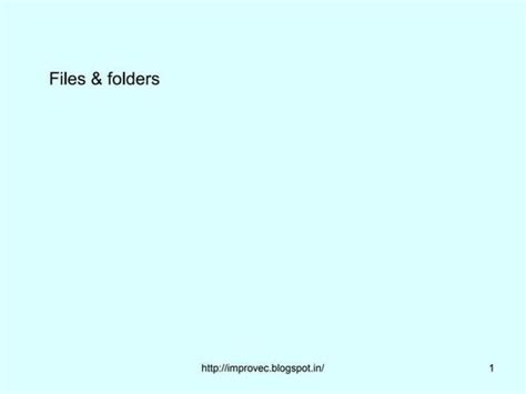 Files And Folders Ppt