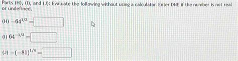 solved parts h i and j evaluate the following without using a