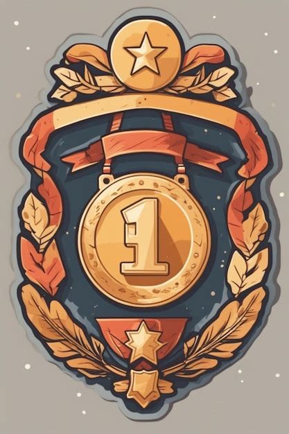 Premium Photo Medal Flat Design Warm Colors