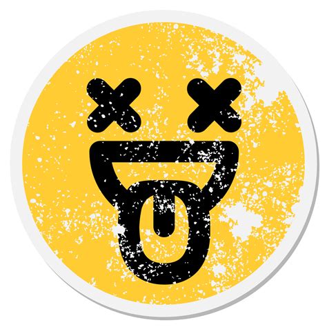 Happy Dead Face Circular Sticker 45162300 Png