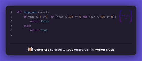 Colonnels Solution For Leap In Python On Exercism