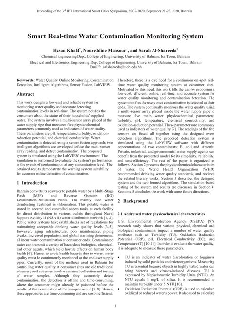 Pdf Smart Real Time Water Contamination Monitoring System