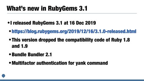 The Future Of Library Dependency Management Of Ruby Ppt
