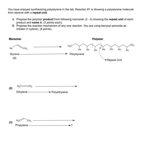 Solved You Have Enjoyed Synthesizing Polystyrene In The Lab Chegg Com