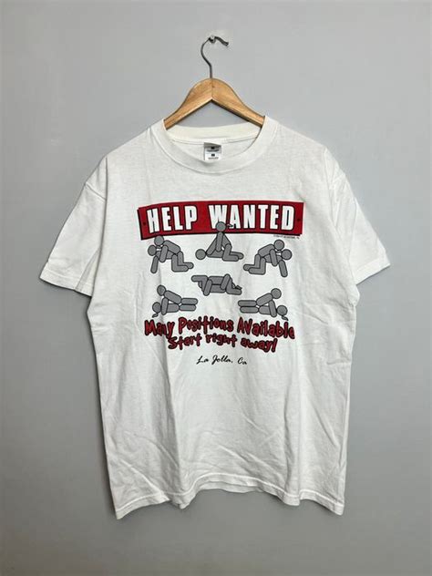 Vintage 90s Porn Star Help Wanted Sex Positions Kama Sutra Humor Tee