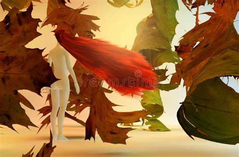 Woman And Falling Leaves Stock Illustration Illustration Of Fall 45370178