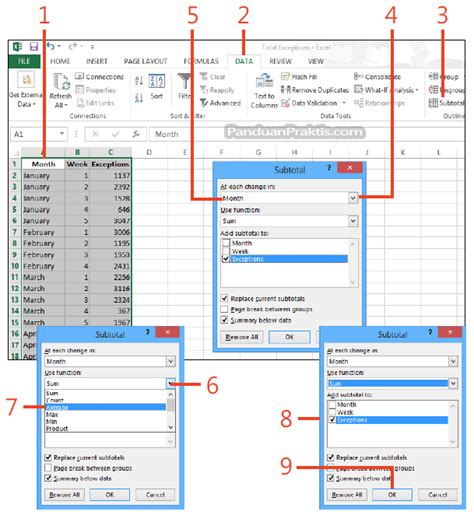 Cara Membuat Dan Menghapus Subtotal Di Excel 2013