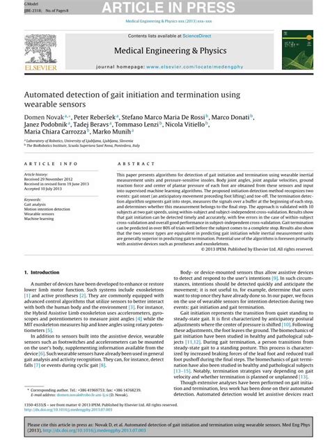 Pdf Automated Detection Of Gait Initiation And Termination Using Wearable Sensors Dokumen Tips