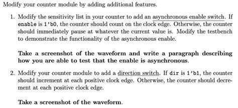 Solved Here Is The Counter Module Module Counter Clk Chegg