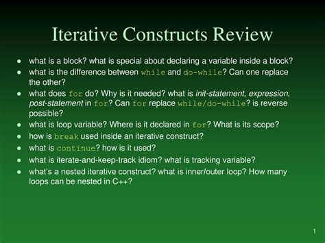 Iterative Constructs Review Ppt Download