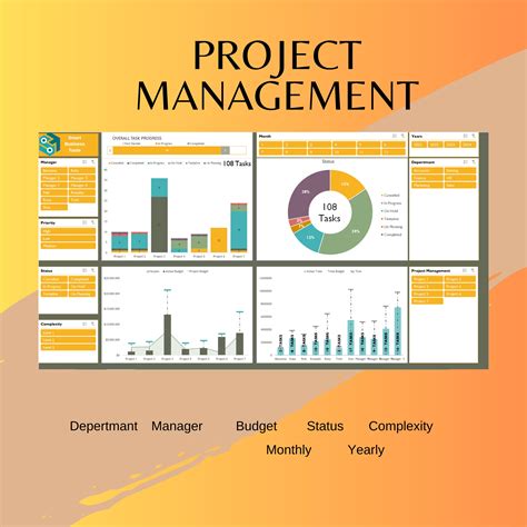 Project Management Template Excel Project Dashboar Project Template Gannt Chart Kanban Board