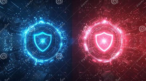 Cyber Security Shield Digital Protection Network Safety Data Privacy Firewall Encrypt Stock