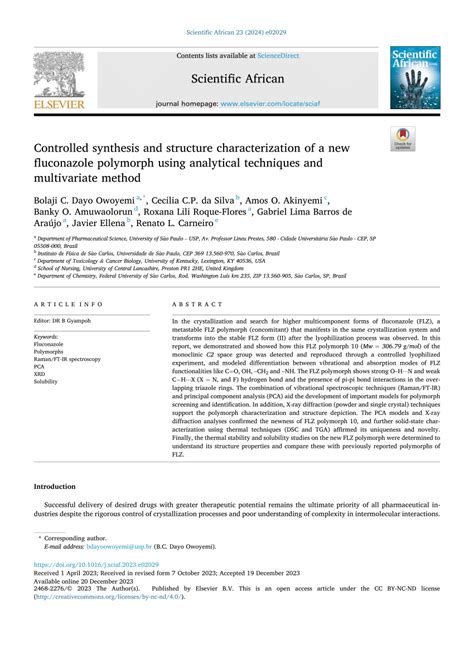 Pdf Controlled Synthesis And Structure Characterization Of A New