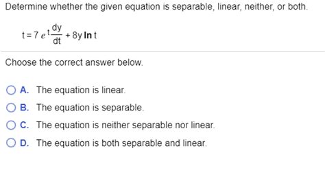 solved determine whether the given equation is separable