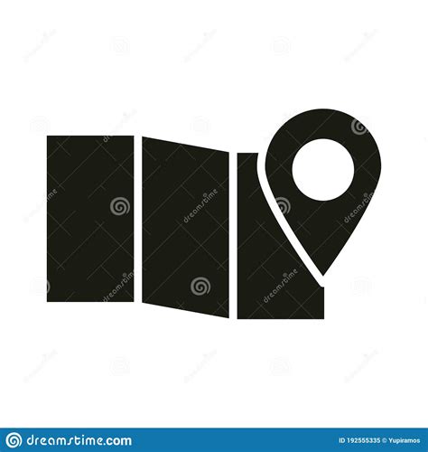 Mobile Application Gps Navigation Map Pin Web Button Menu Digital Silhouette Style Icon Stock