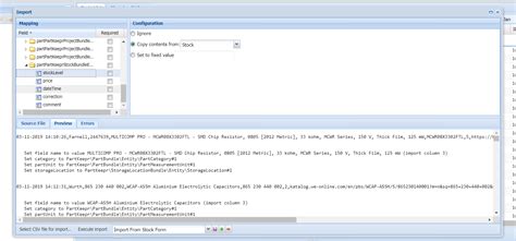 unable to import several parameters from csv file · issue 1053