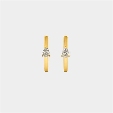 Phoebe 9ct Yellow Gold Lab Diamond Pear Huggie Earrings Diamond Gallery