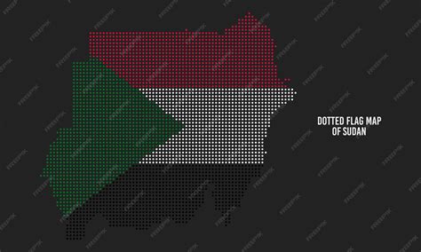 Premium Vector Dotted Sudan Flag Map Vector Illustration