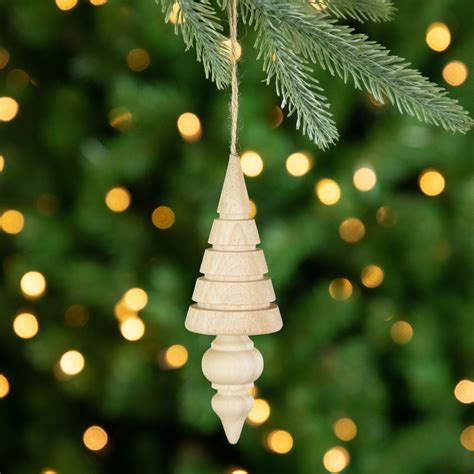 Set Of 3 Natural Trees Wooden Christmas Ornaments 55 Christmas Central