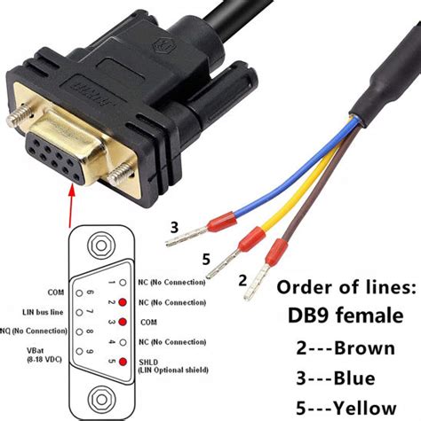 Getuscart Juxinice Db9 Female Rs232 235 Pin Serial Extension Cable D Sub 9 Pin Connector With