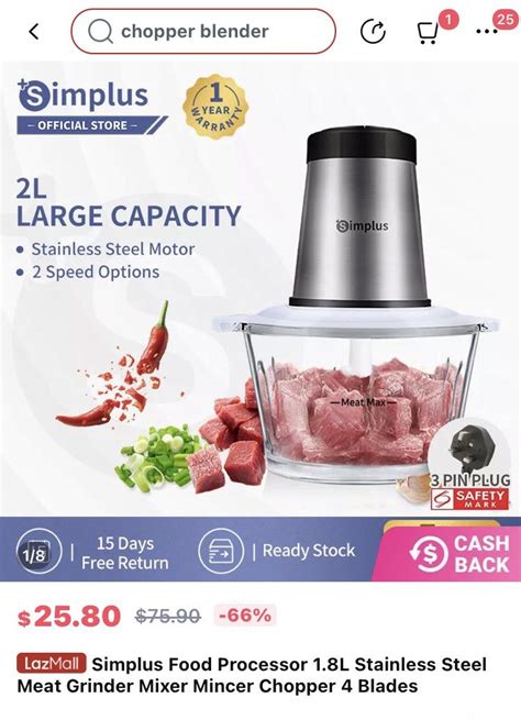 Simplus Food Processor Tv And Home Appliances Kitchen Appliances
