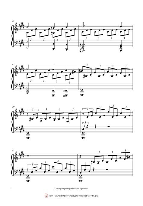 Sheet Moonlight Sonata 1st Movement Piano Pdf Hợp âm Piano Mp4midi