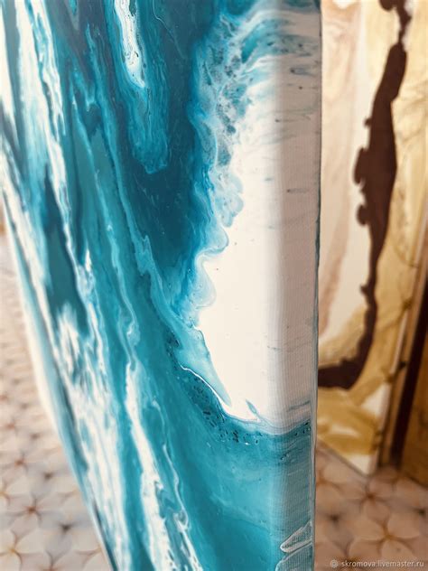 Бирюзовая Стильная Интерьерная картина Изумрудная абстракция в интернет магазине на Ярмарке