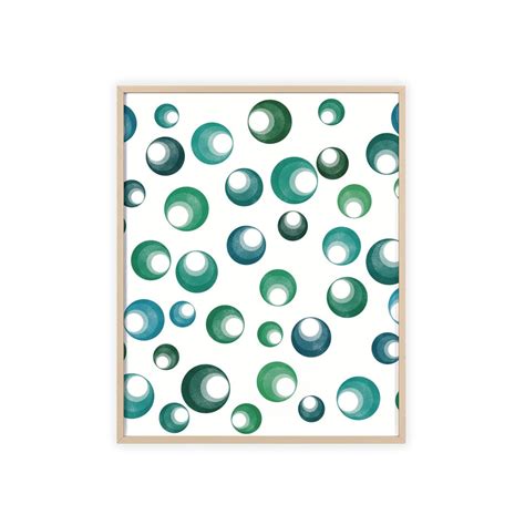 Green Bubble Pattern Printable Wall Art Digital Art Home Decor