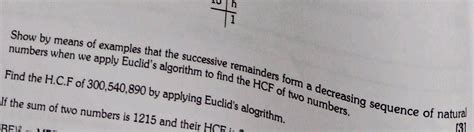 Use Euclid S Division Algorithm To Find The Hcf Of And